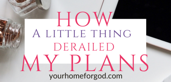 How a Little Thing Derailed My Plans| Goals | Your Home For God